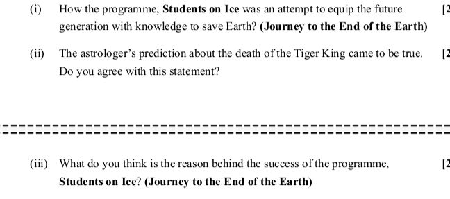 (i) How the programme, Students on Ice was | StudyX