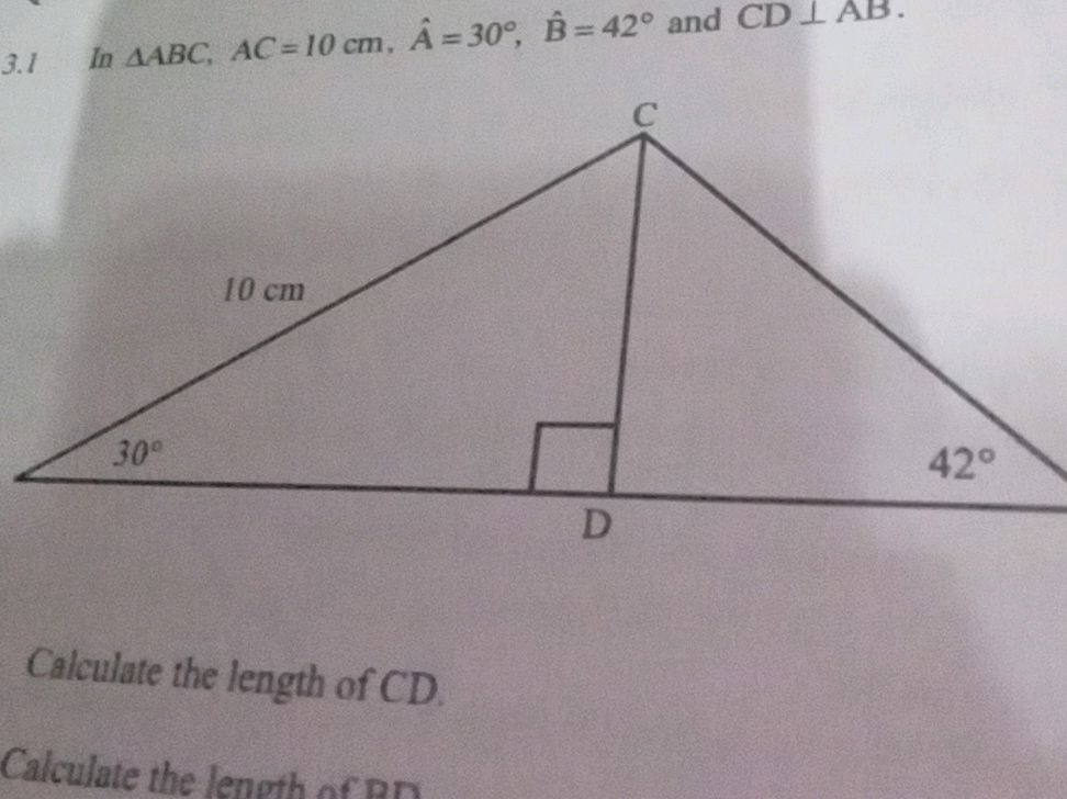 In $ ABC$, $AC = 10$ cm, $ {A} = 30^ $, $ | StudyX