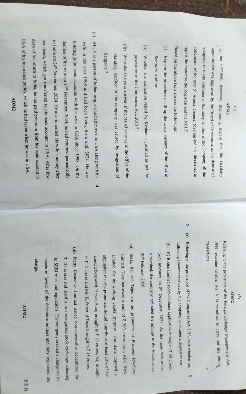 (4) Based on the above facts answer the | StudyX