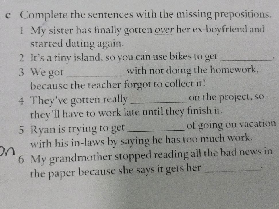 c Complete the sentences with the missing | StudyX