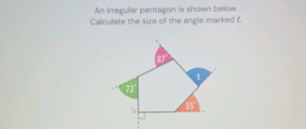 An irregular pentagon is shown below. | StudyX