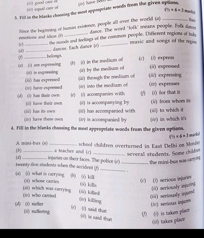 3. Fill in the blanks choosing the most | StudyX