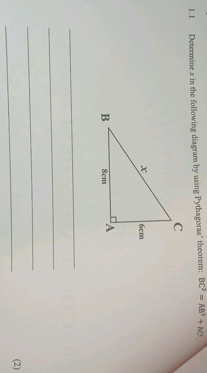 Determine x in the following diagram by | StudyX
