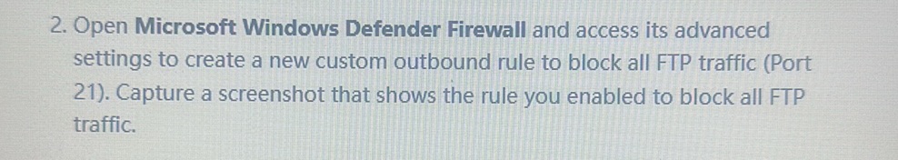 2. Open Microsoft Windows Defender Firewall | StudyX