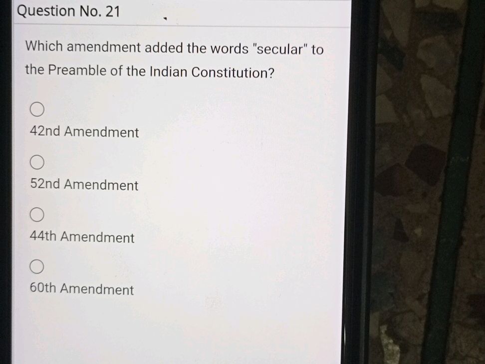 Which amendment added the words "secular" to | StudyX