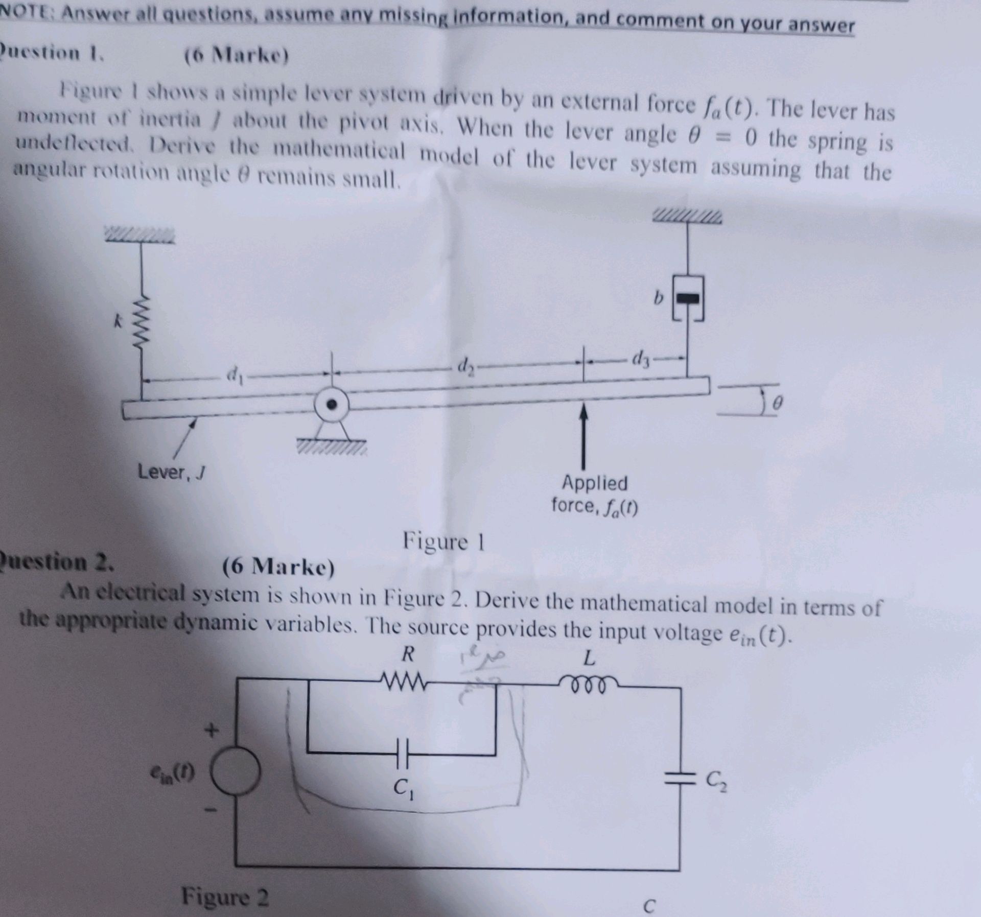 Question 1. (6 Marke) Figure 1 shows a | StudyX