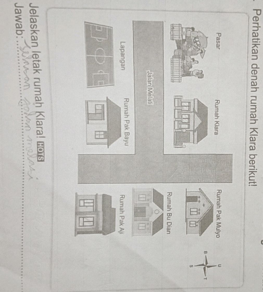 Perhatikan denah rumah Klara berikut! Pasar | StudyX