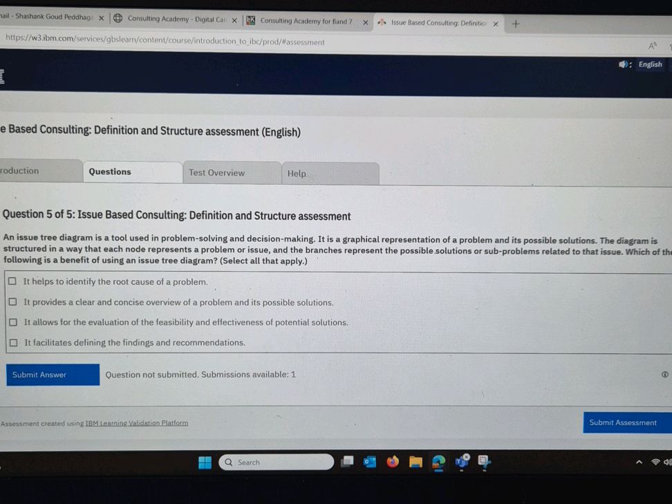 Question 5 of 5: Issue Based Consulting: | StudyX
