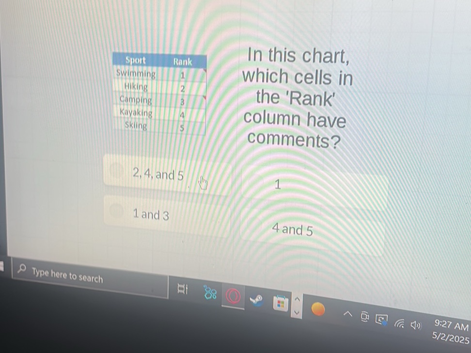 Sport | Rank | | --------- | ---- | StudyX