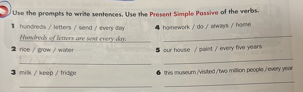 Use the prompts to write sentences. Use the | StudyX