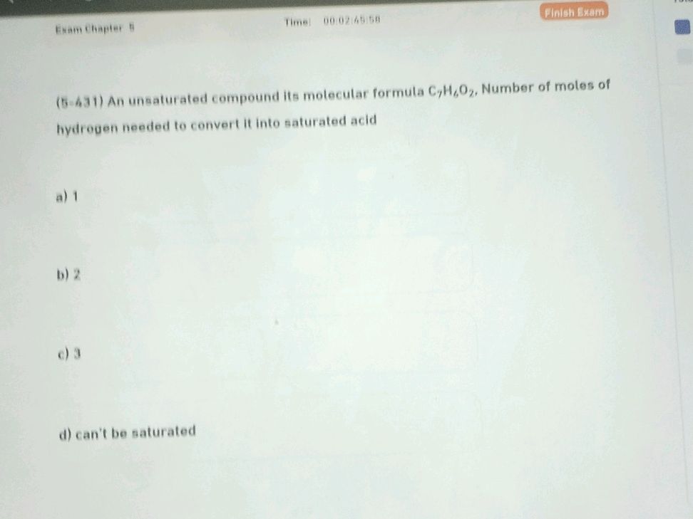 (5-431) An unsaturated compound its | StudyX