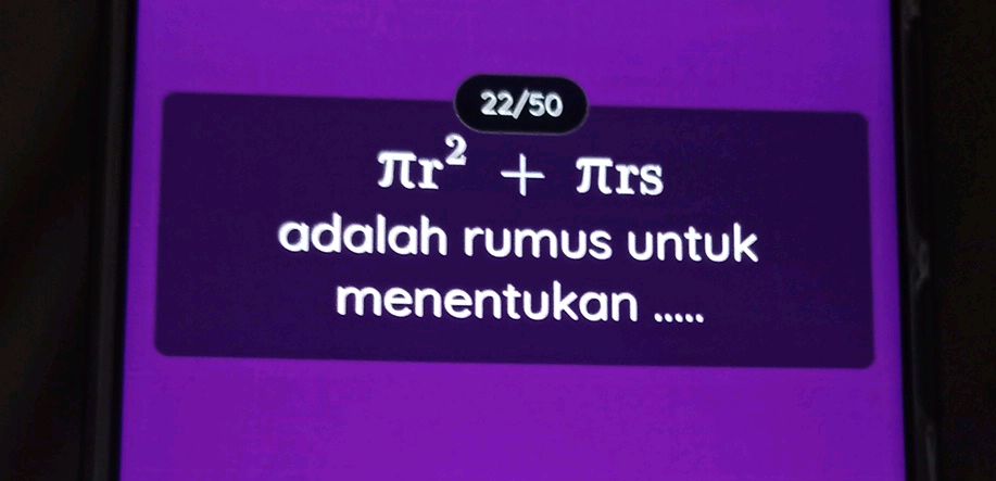 $ r^2 + rs$ adalah rumus untuk menentukan | StudyX