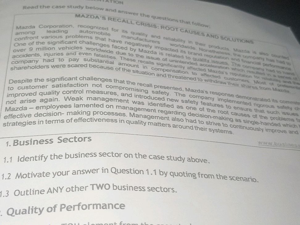 Read the case study below and answer the | StudyX