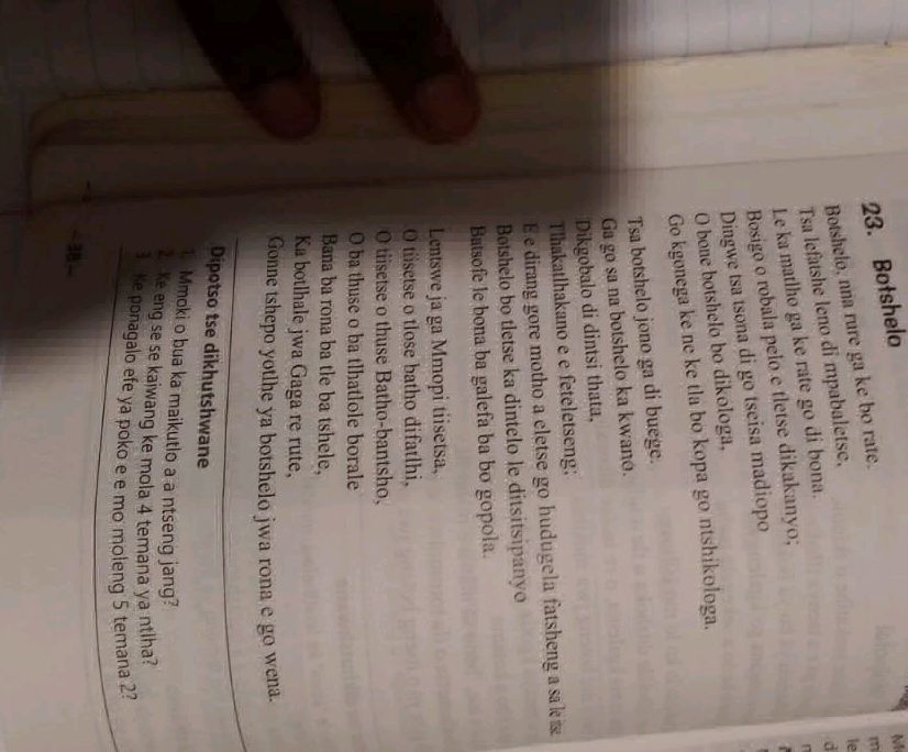 1. Mmoki o bua ka maikutlo a a ntseng jang? | StudyX