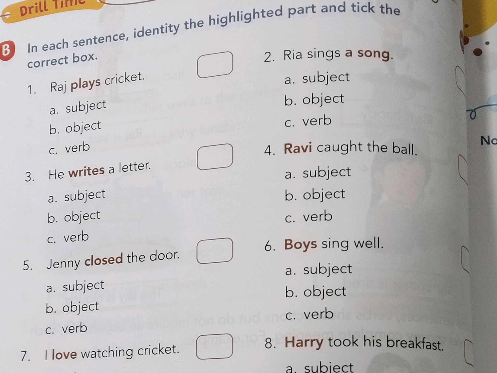 In each sentence, identify the highlighted | StudyX