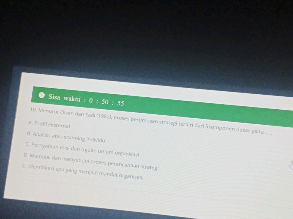 10. Menurut Olsen dan Eadi (1982), proses | StudyX