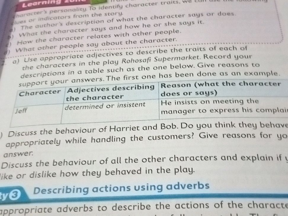 2. a) Use appropriate adjectives to describe | StudyX