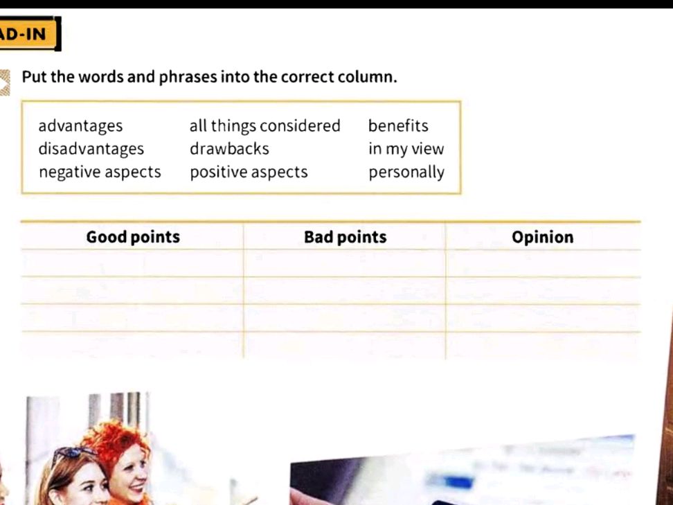Put the words and phrases into the correct | StudyX