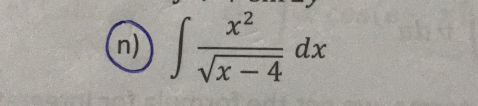 Integral of x^2 / sqrt(x-4) | StudyX