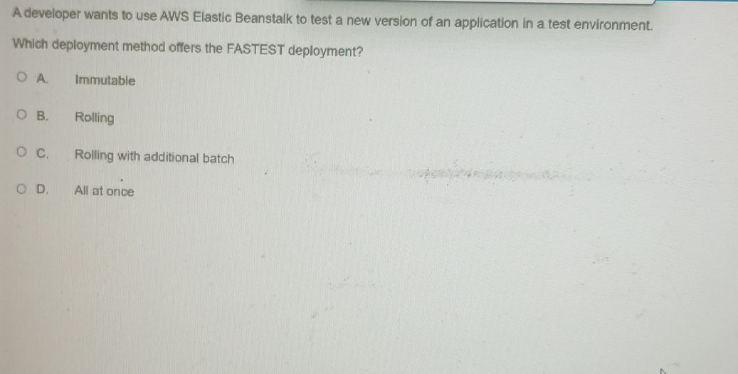 A developer wants to use AWS Elastic | StudyX