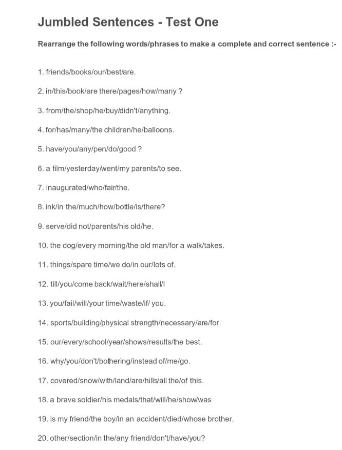 Rearrange the following words/phrases to | StudyX