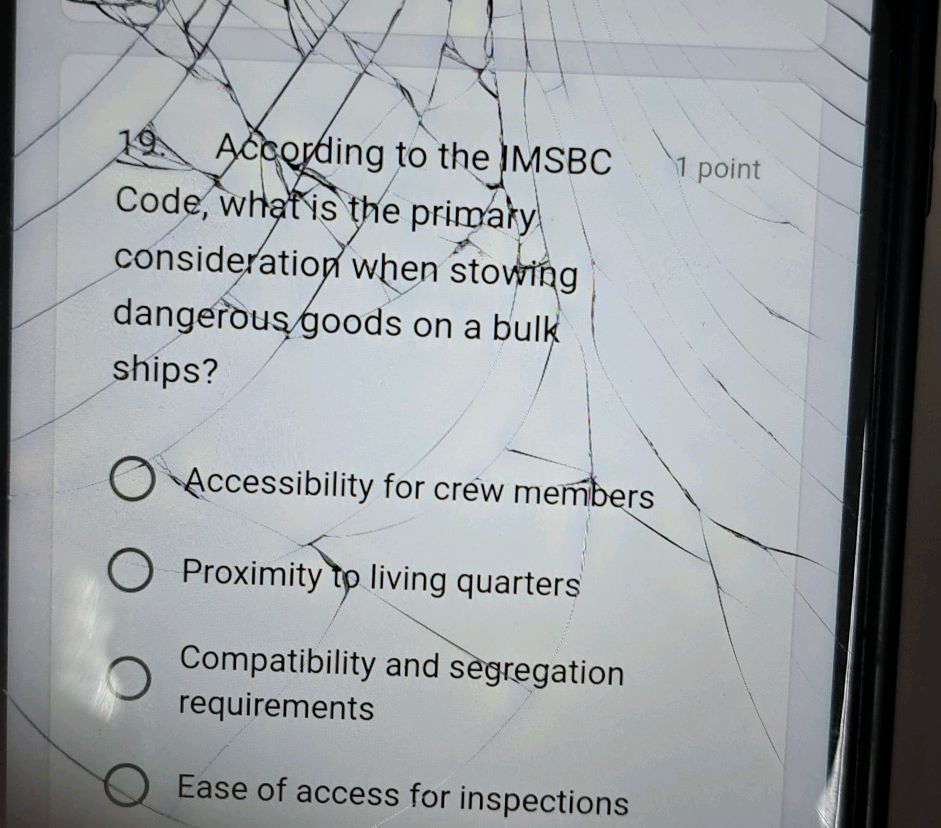 19. According to the IMSBC Code, what is the | StudyX