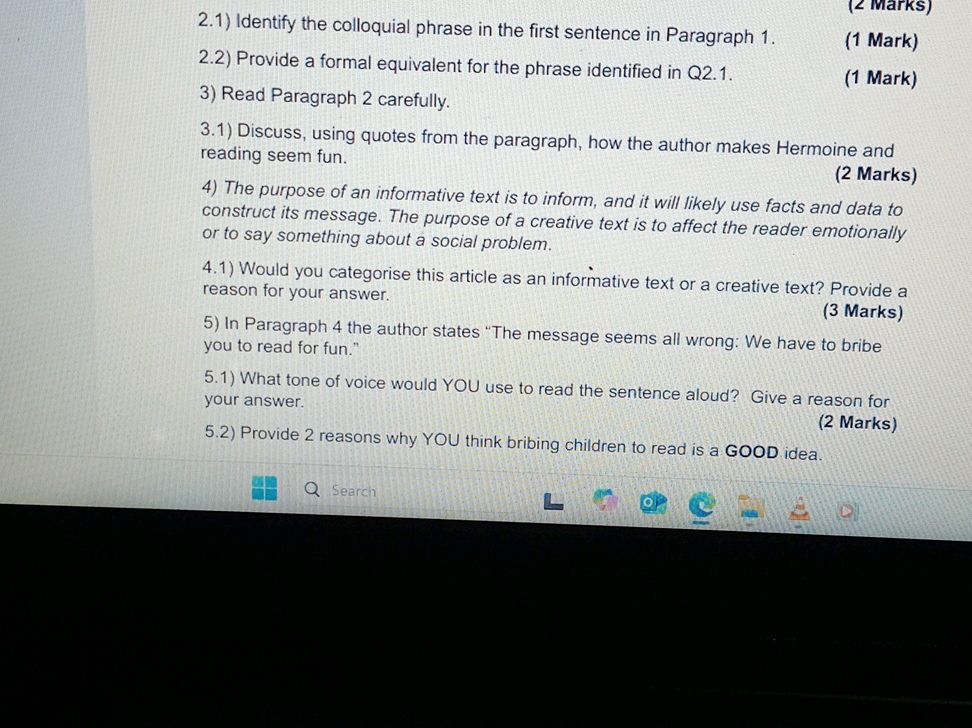 2.1) Identify the colloquial phrase in the | StudyX