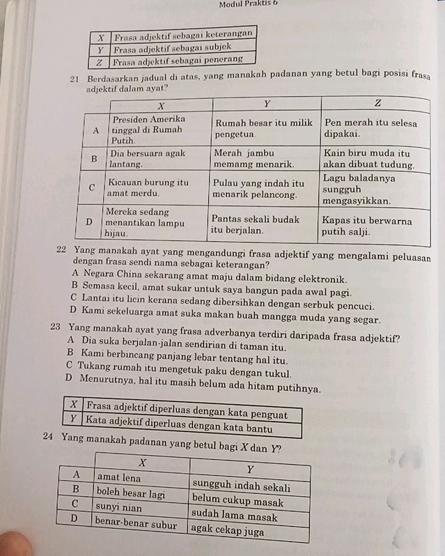 21 Berdasarkan jadual di atas, yang manakah | StudyX