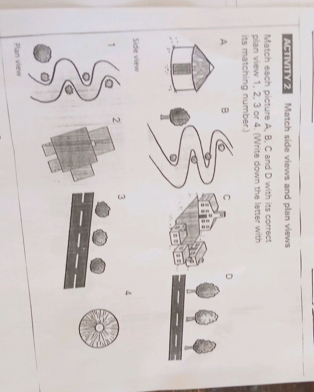 ACTIVITY 2 Match side views and plan views | StudyX