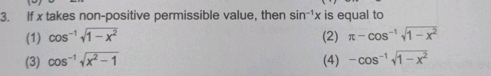 3. If x takes non-positive permissible | StudyX