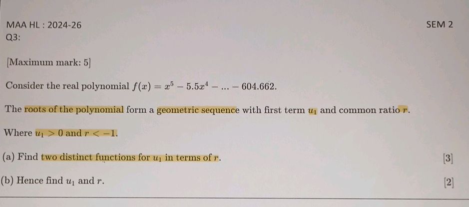 Consider the real polynomial $f(x) = x^5 - | StudyX