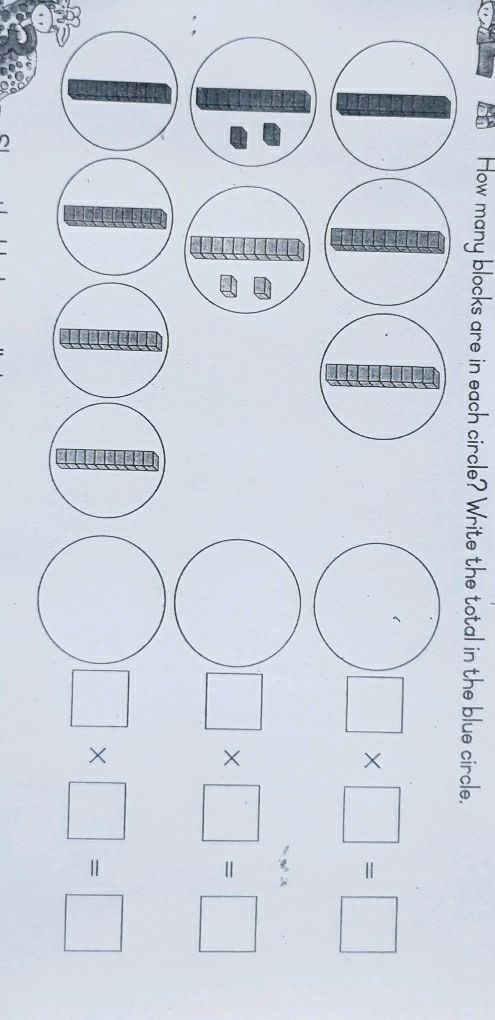 How many blocks are in each circle? Write | StudyX