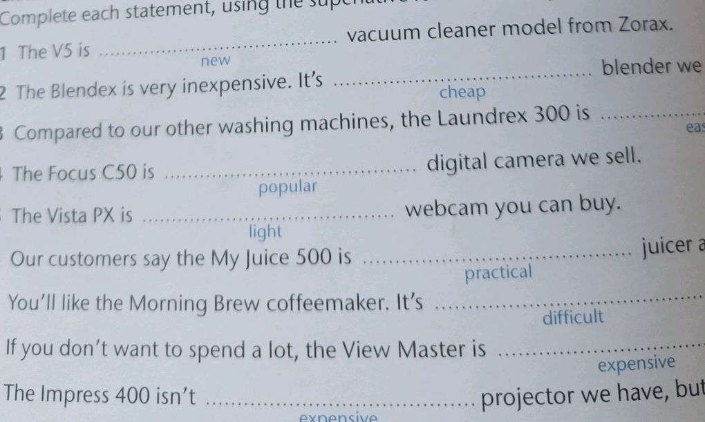 Complete each statement, using the 1 The V5 | StudyX