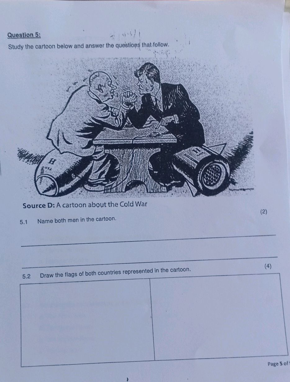 Question 5: Study the cartoon below and | StudyX