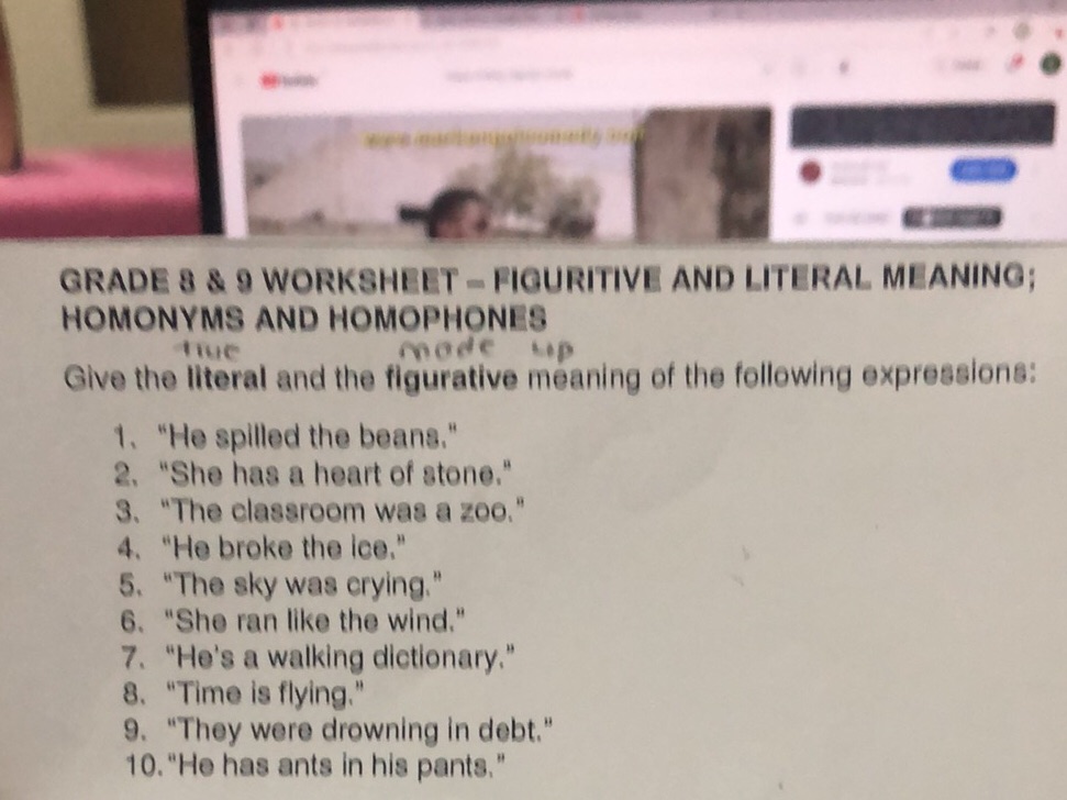 Give the literal and the figurative meaning | StudyX