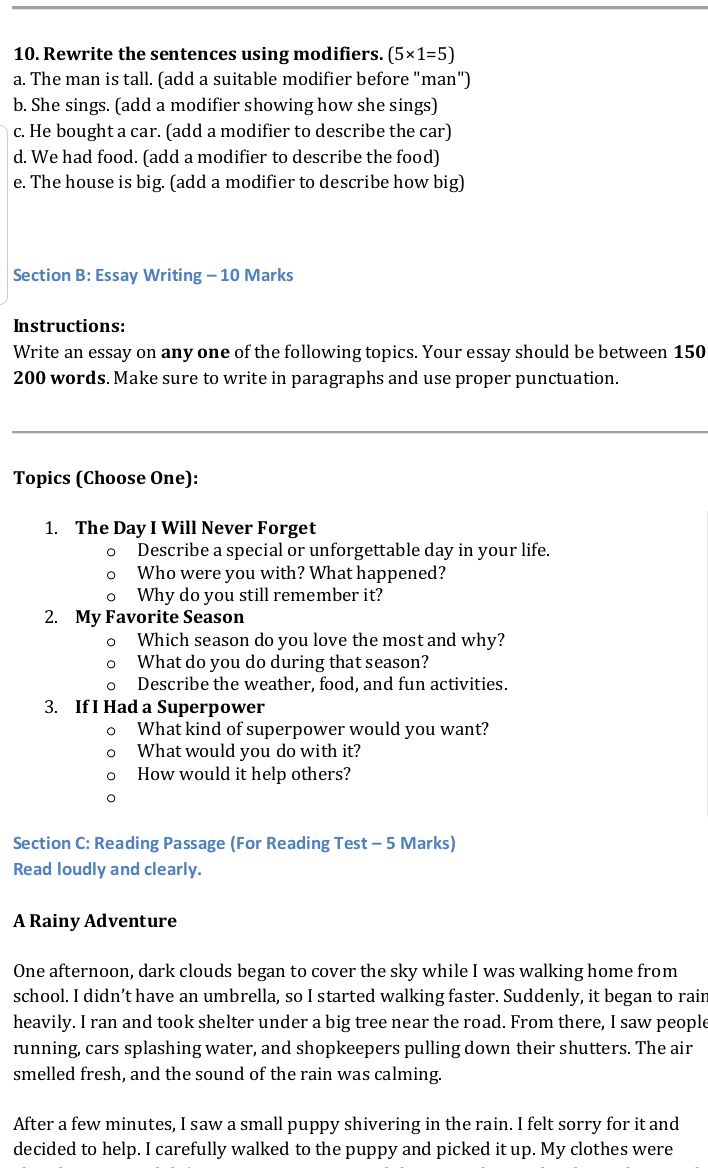 10. Rewrite the sentences using modifiers. | StudyX