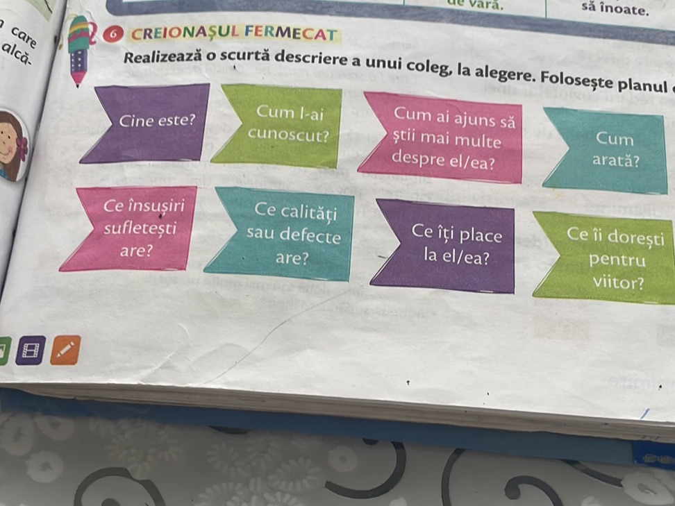 Realizează o scurtă descriere a unui coleg, | StudyX