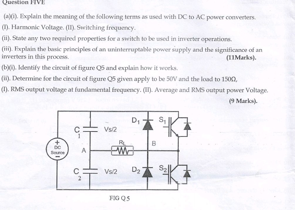 Question FIVE (a)(i). Explain the meaning | StudyX