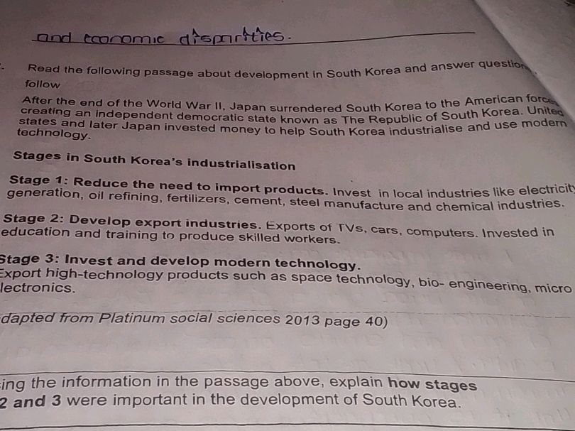 Read the following passage about development | StudyX