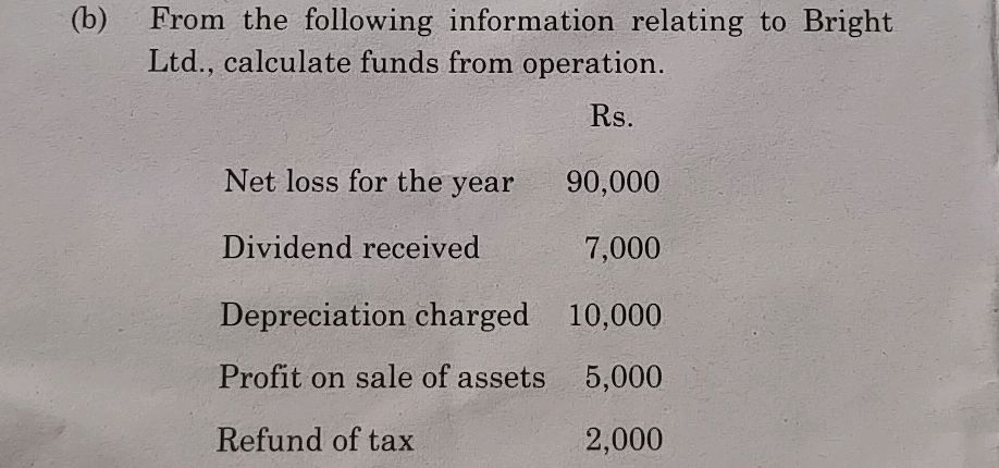(b) From the following information relating | StudyX