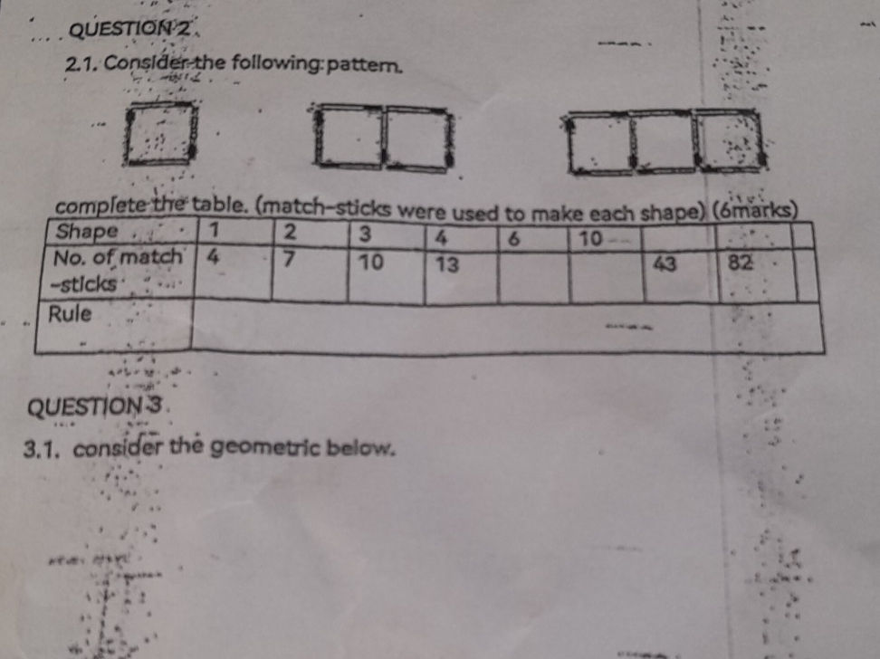 2. 1. Consider the following: pattern. | StudyX