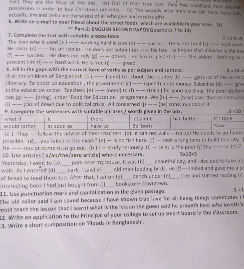 7. Complete the text with suitable | StudyX