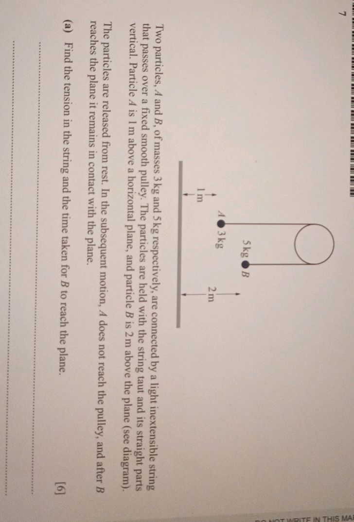 Two particles, A and B, of masses 3 kg and 5 | StudyX