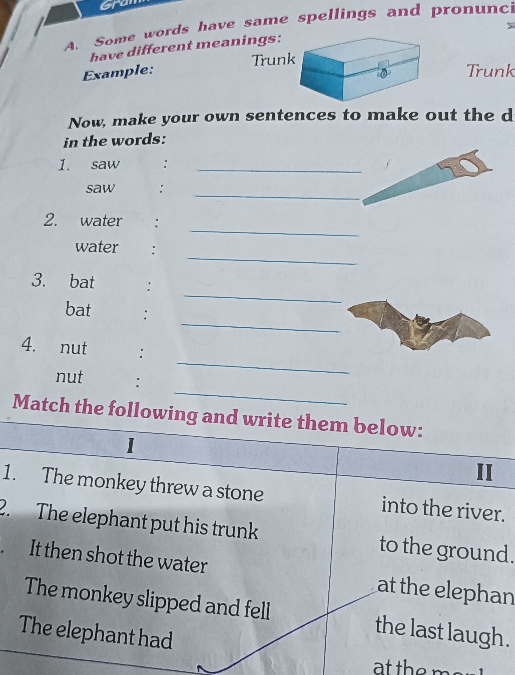 Now, make your own sentences to make out the | StudyX