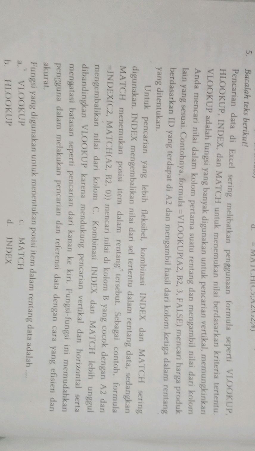 5. Bacalah teks berikut! Pencarian data di | StudyX