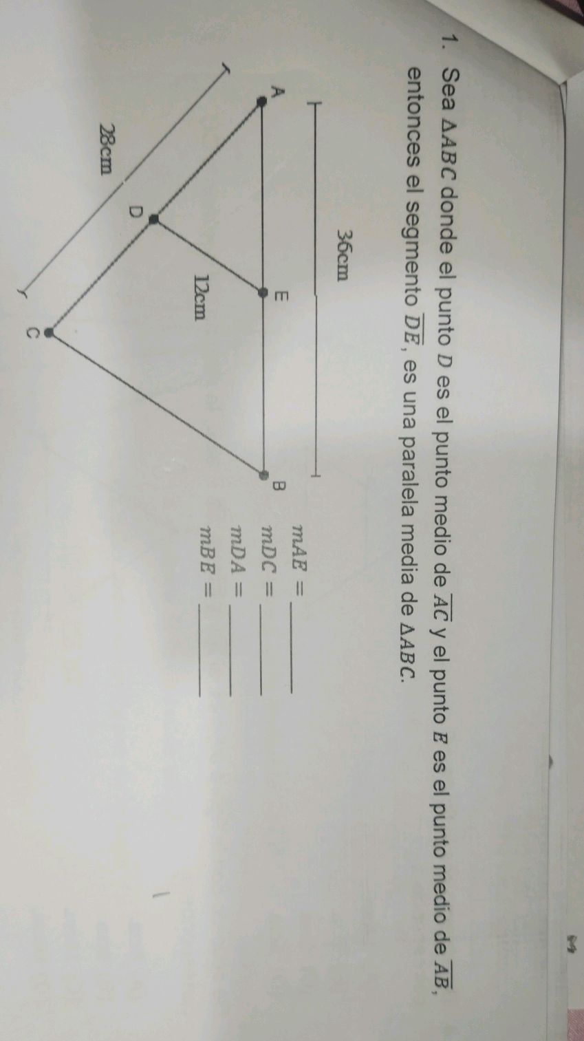 1. Sea \( ABC\) donde el punto D es el | StudyX