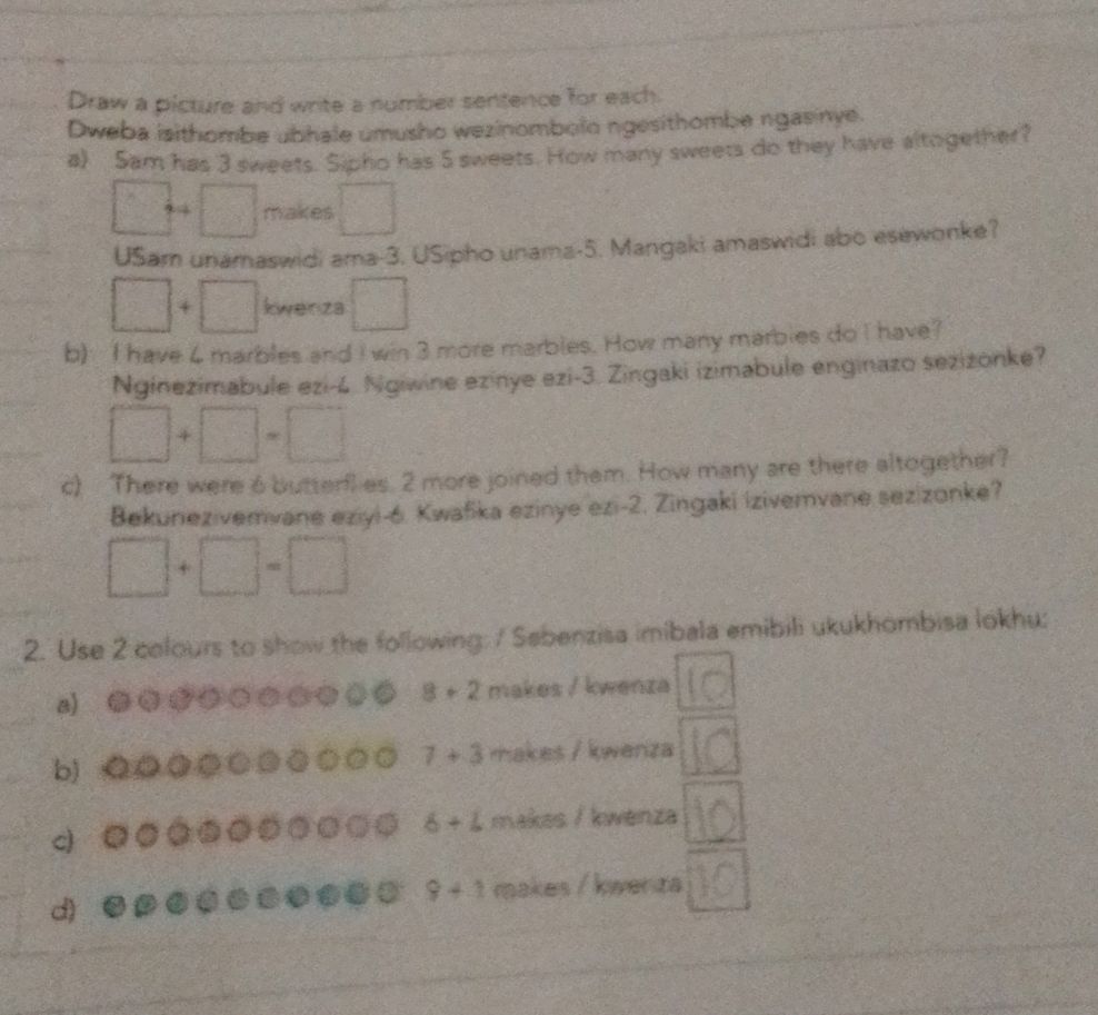 Draw a picture and write a number sentence | StudyX