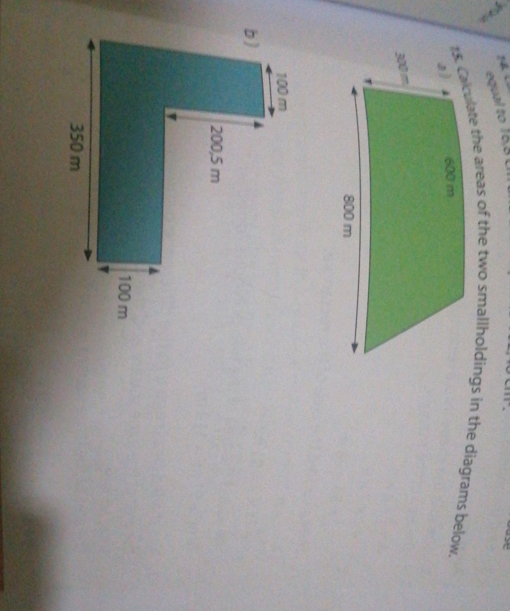 15. Calculate the areas of the two | StudyX