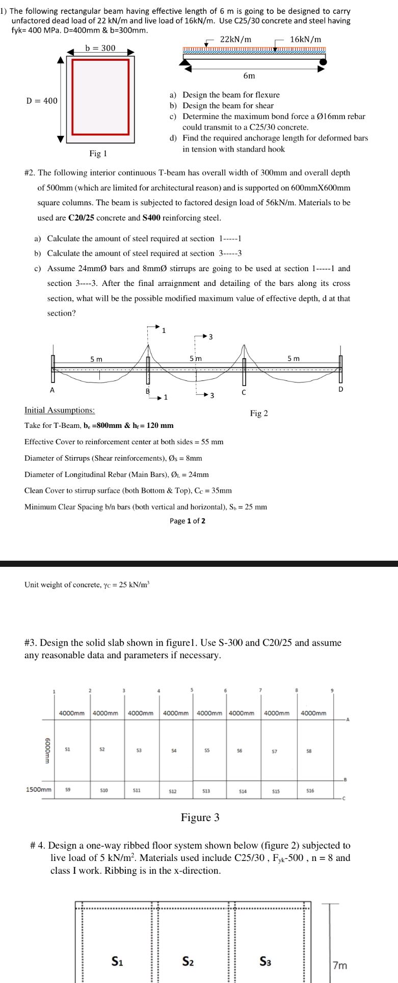 1) The following rectangular beam having | StudyX