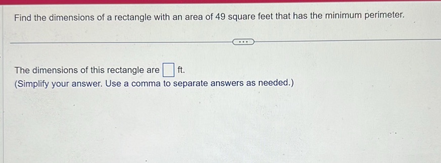 Find the dimensions of a rectangle with an | StudyX